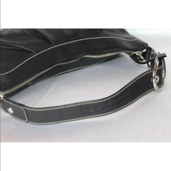 Coach | Bags | Coach Black Pleated Leather Shoulder Bag F373 | Poshmark
